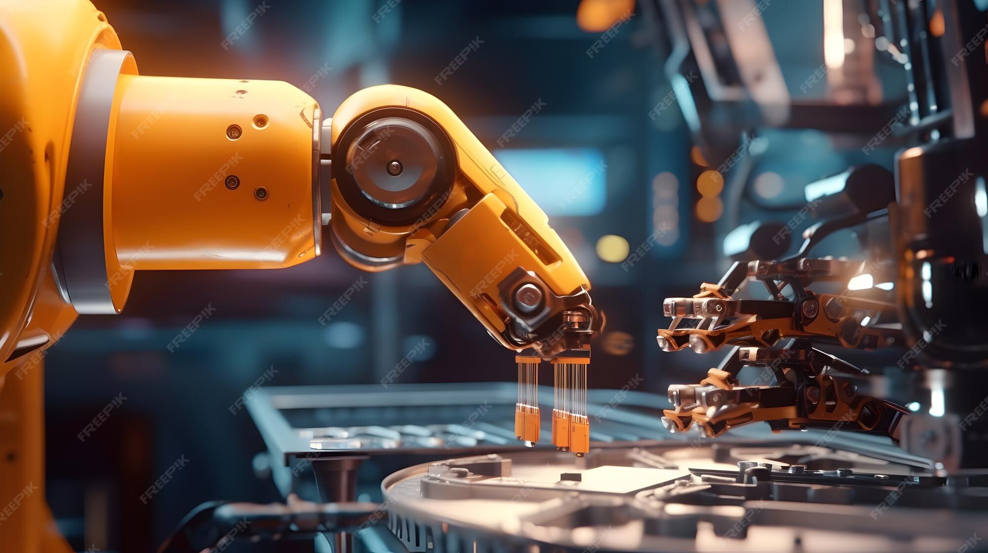 Premium Photo | Robot arm ai analyzing mathematics for mechanized ...