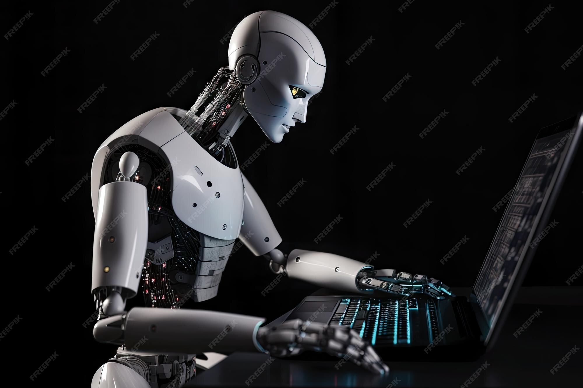 Premium AI Image | Robot executing code from different programming ...