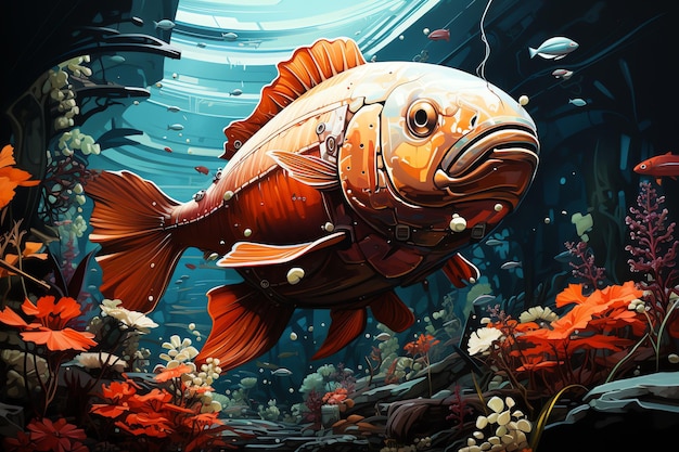 Premium AI Image | Robot exploring the depths Premium AI Image | Robot exploring the depths