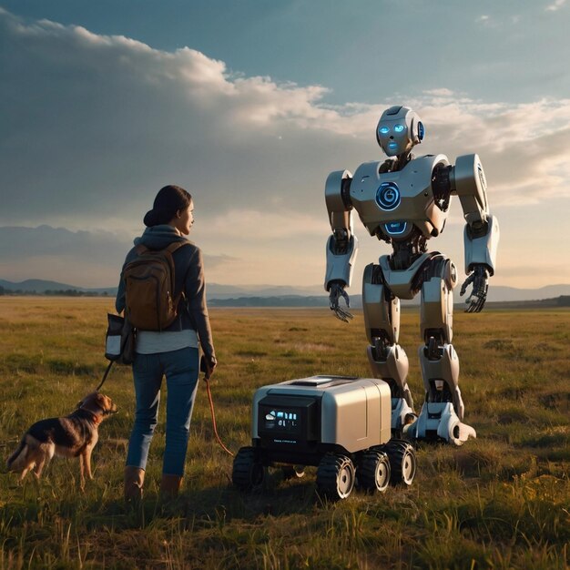 Robot exploring the outdoors | Premium AI-generated image Robot exploring the outdoors | Premium AI-generated image