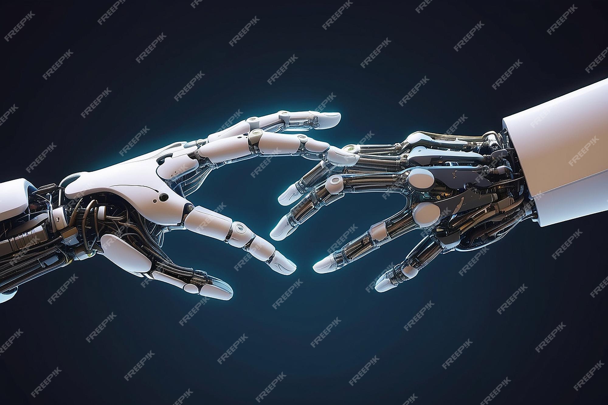 Premium Photo | Robot hand and human hand touching digital world ... Premium Photo | Robot hand and human hand touching digital world ...