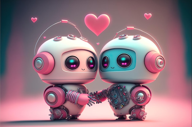 Premium Photo | A robot and a robot holding hands, holding hands, are ... Premium Photo | A robot and a robot holding hands, holding hands, are ...