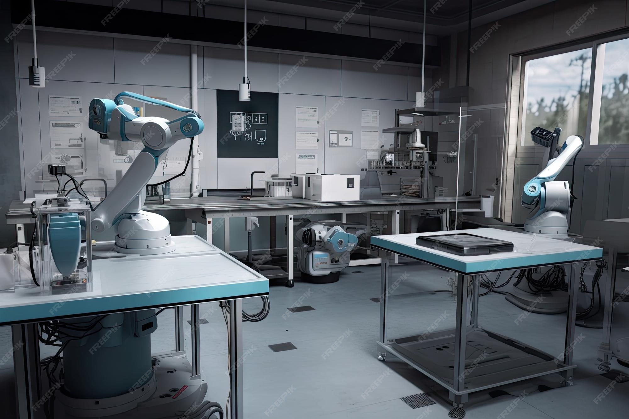 Premium Ai Image Robot Simulation With Virtual Environment And Objects For Programming And Testing