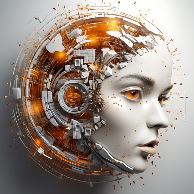 Premium AI Image | Robot transforming into a face ai generated Premium AI Image | Robot transforming into a face ai generated