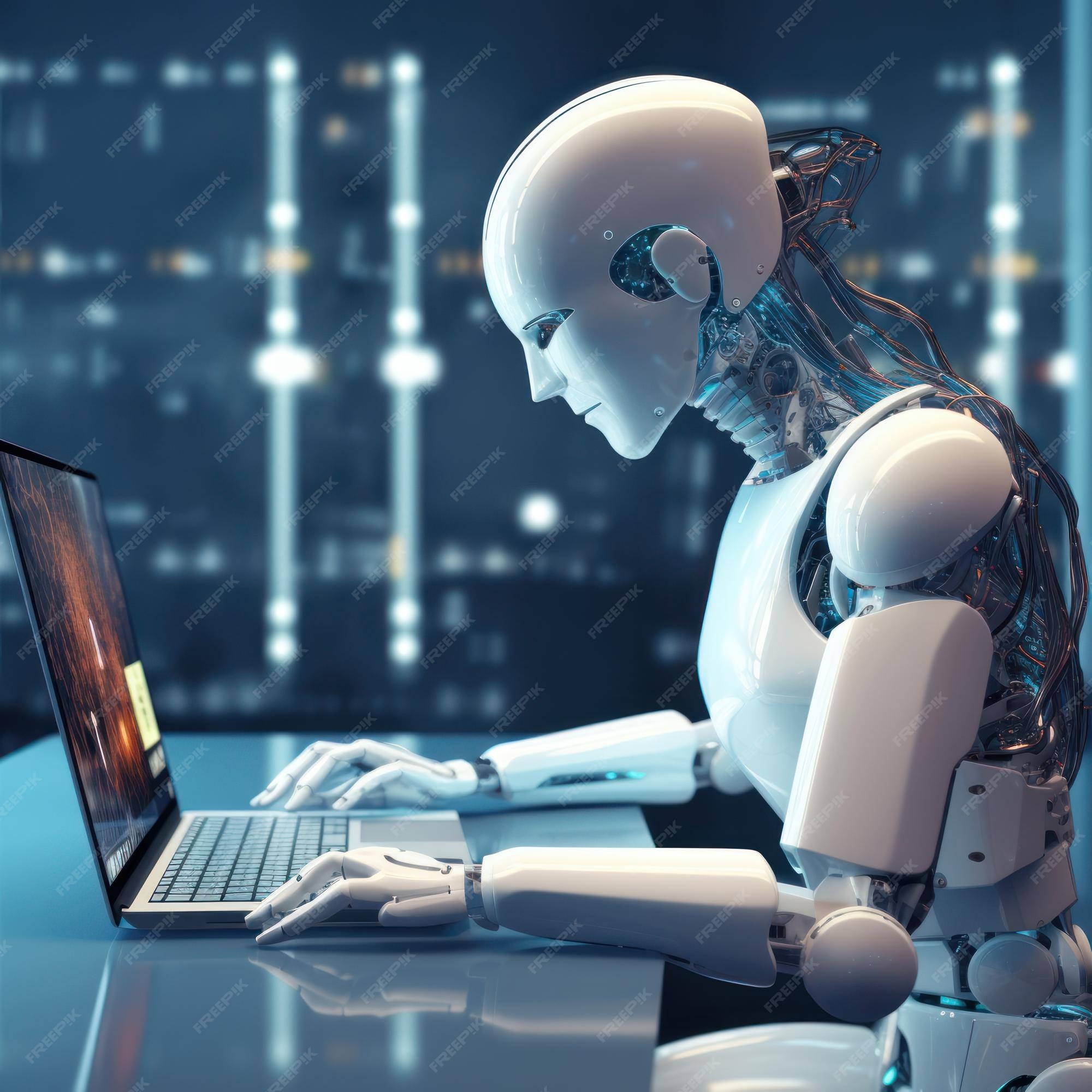 Premium Ai Image Robot Virtual Assistant Robot Writing A Robot Chatbot Business Ai Coder