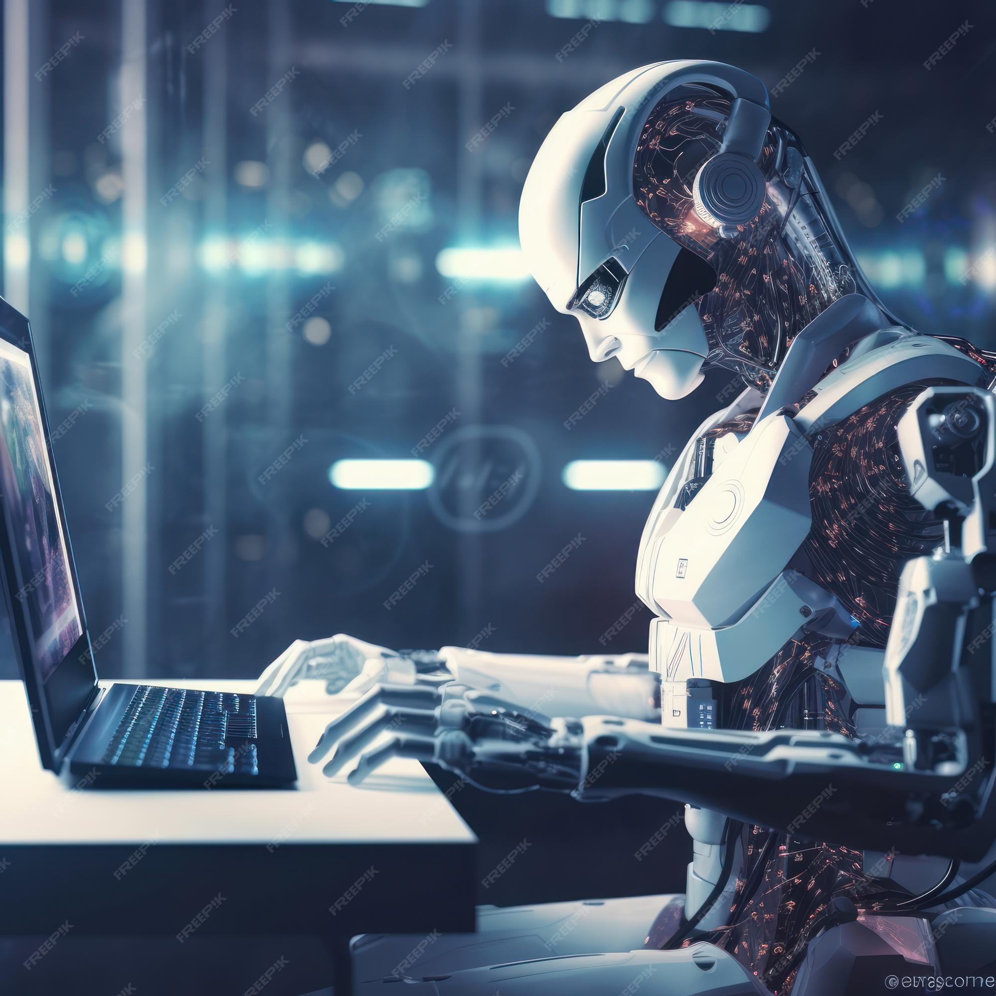 Premium Ai Image Robot Virtual Assistant Robot Writing A Robot Chatbot Business Ai Coder