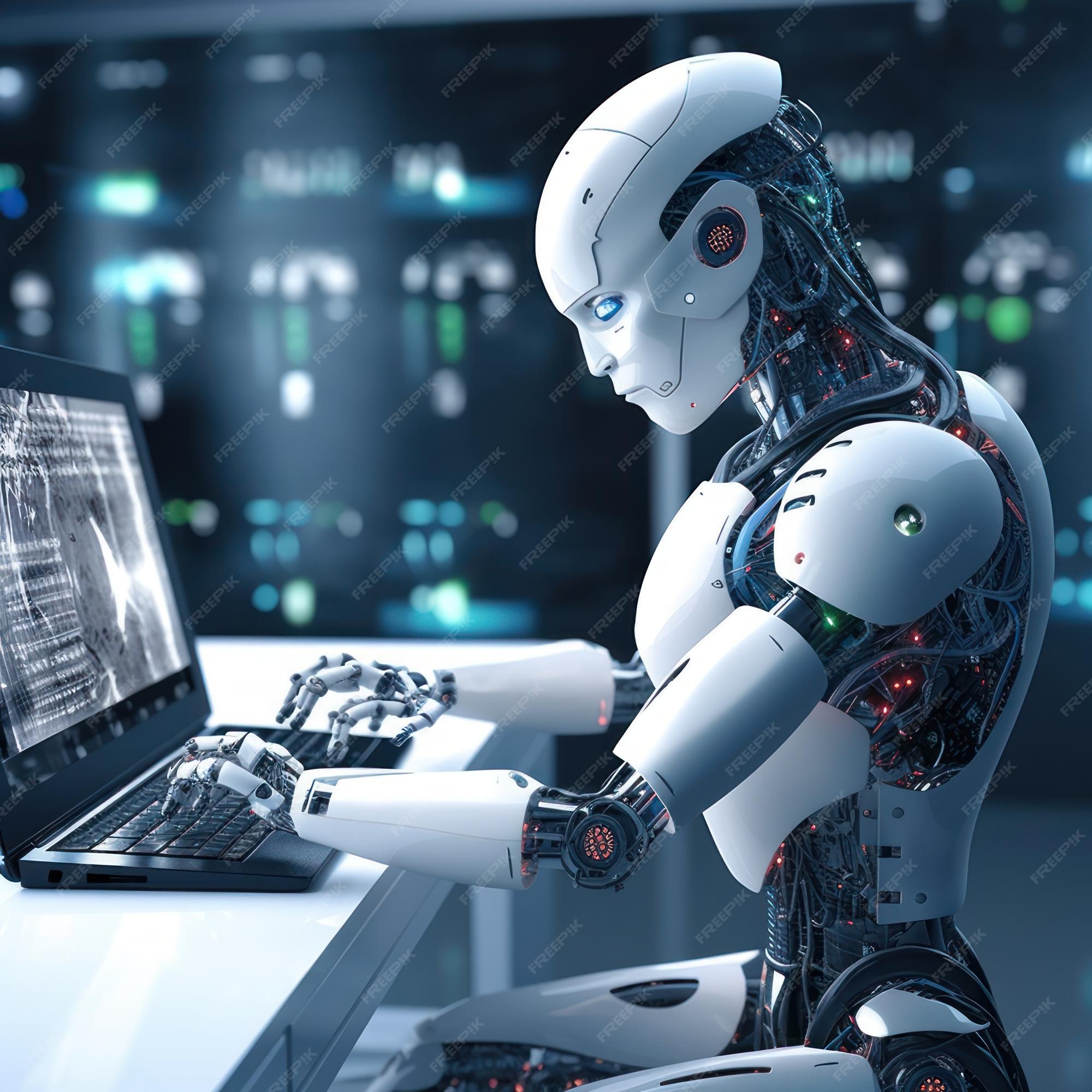 Premium Ai Image Robot Virtual Assistant Robot Writing A Robot Chatbot Business Ai Coder