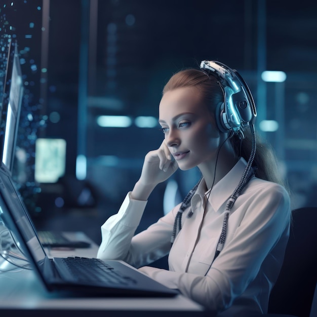 Premium Photo | Robot virtual assistant robot writing a robot chatbot ...