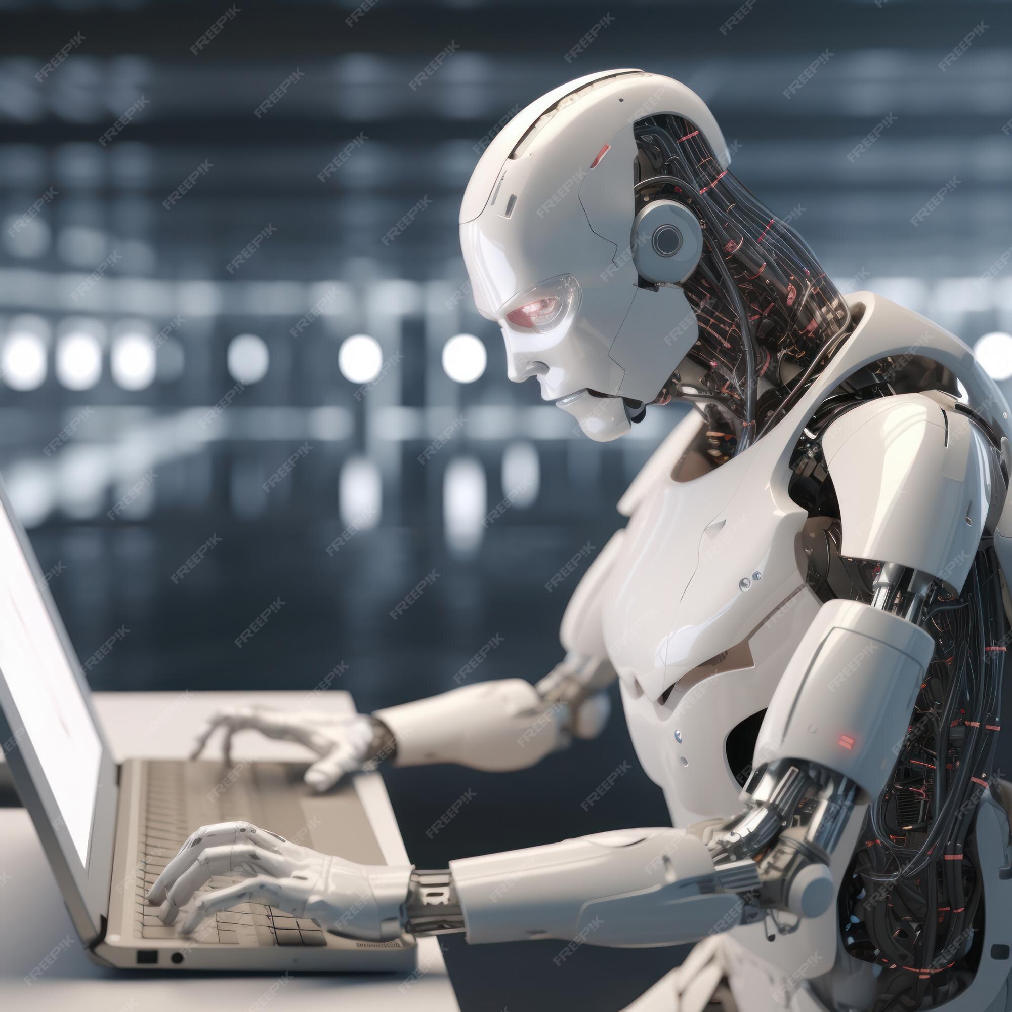 Premium Ai Image Robot Virtual Assistant Robot Writing A Robot Chatbot Business Ai Coder