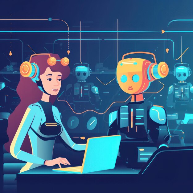 Premium Ai Image Robot Virtual Assistant Robot Writing A Robot Chatbot Business Ai Coder