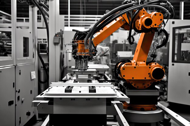 Premium AI Image | Robotic arm performing a task in a modern industrial ... Premium AI Image | Robotic arm performing a task in a modern industrial ...