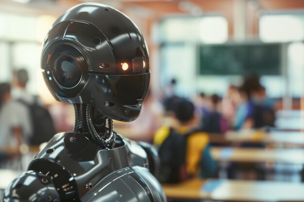 Robotic teacher in classroom modern educational environment Perfect for ... Robotic teacher in classroom modern educational environment Perfect for ...