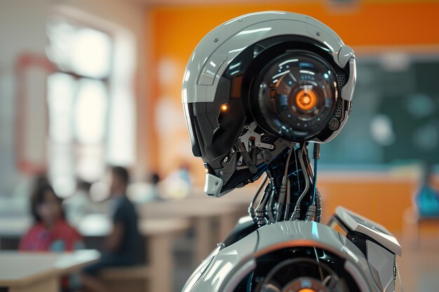 Robotic teacher in classroom modern educational environment Perfect for ... Robotic teacher in classroom modern educational environment Perfect for ...