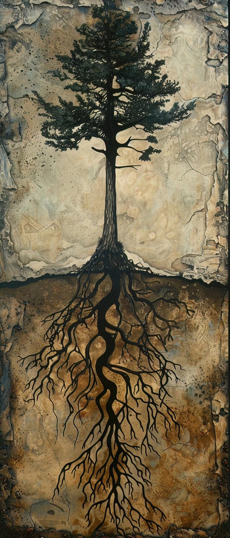 Roots delving deep into the earth branching into veins of wisdom and ... Roots delving deep into the earth branching into veins of wisdom and ...