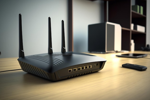 Premium Photo Router On The Table Router Is A Device That Forwards Data Packets Between