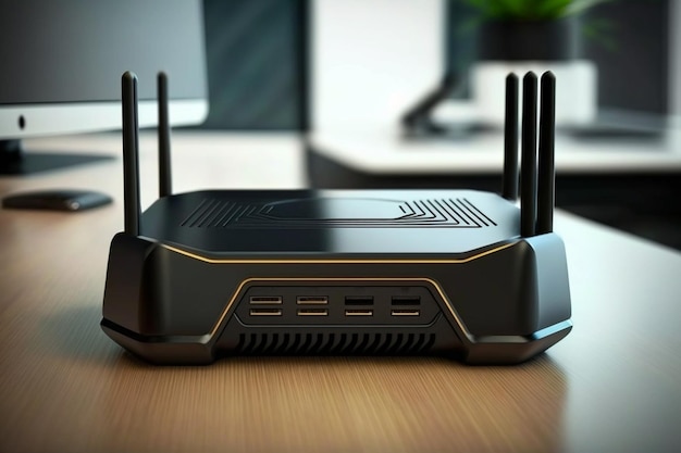 Premium Photo Router On The Table Router Is A Device That Forwards Data Packets Between
