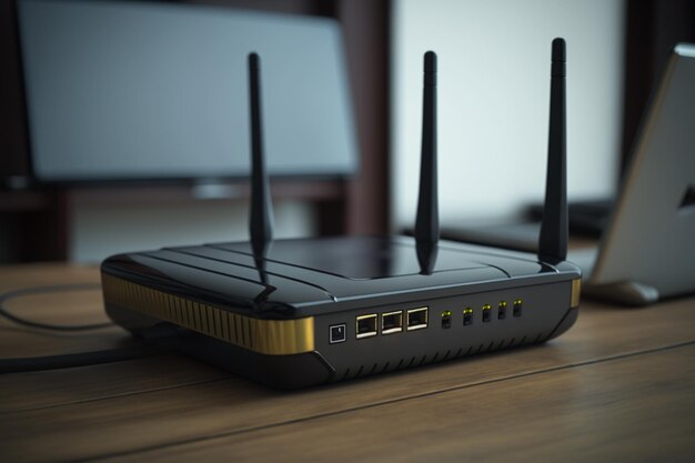 Premium Photo | Router on the table router is a device that forwards data packets between ...