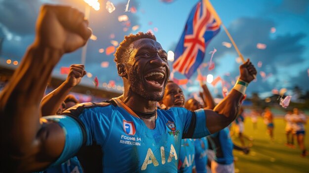 Rugby Player Celebrating Victory | Premium AI-generated image Rugby Player Celebrating Victory | Premium AI-generated image