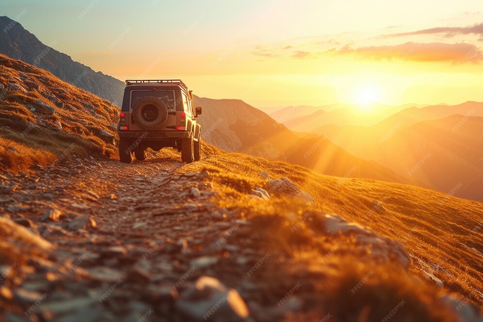 Premium Photo | A rugged jeep bravely ascends a steep hill against the ... Premium Photo | A rugged jeep bravely ascends a steep hill against the ...