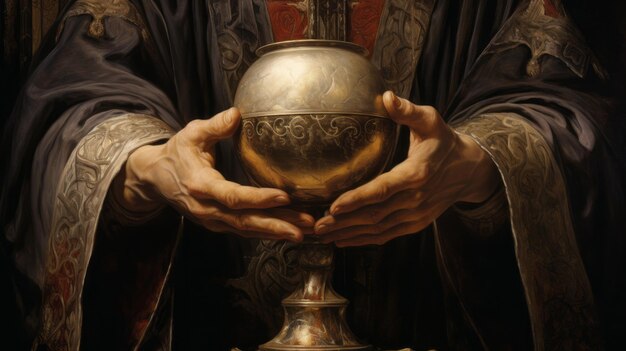 Premium Photo | The Sacred Mastery of Hands Unveiling the Holy Grail Premium Photo | The Sacred Mastery of Hands Unveiling the Holy Grail
