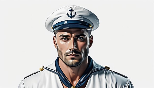 A Sailor With A Sailor Hat And A Sailors Bow Premium Ai Generated Image