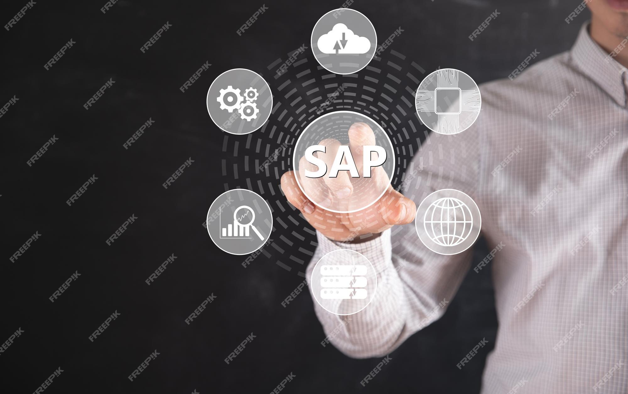 Premium Photo | Sap and icons on the screen Premium Photo | Sap and icons on the screen