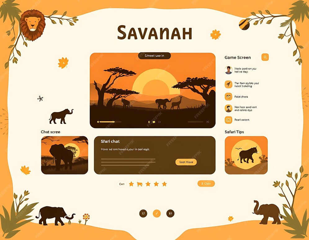 Premium Photo | Savannah Layout for a Safari Loving Streamer With Warm ... Premium Photo | Savannah Layout for a Safari Loving Streamer With Warm ...