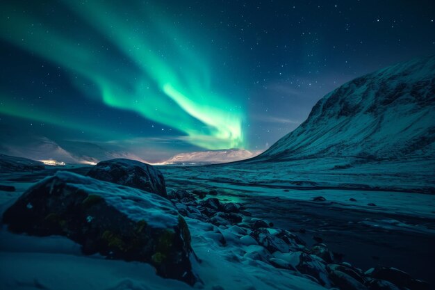 A scene of the Northern Lights over a Scandinavian landscape AI ... A scene of the Northern Lights over a Scandinavian landscape AI ...