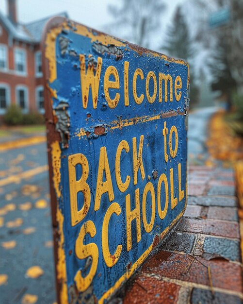 Premium Photo | A School Entrance With Large Welcome Back Background Premium Photo | A School Entrance With Large Welcome Back Background