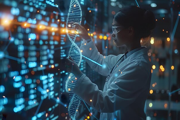 Premium Photo | Scientist Examining Structure Model in Lab Premium Photo | Scientist Examining Structure Model in Lab