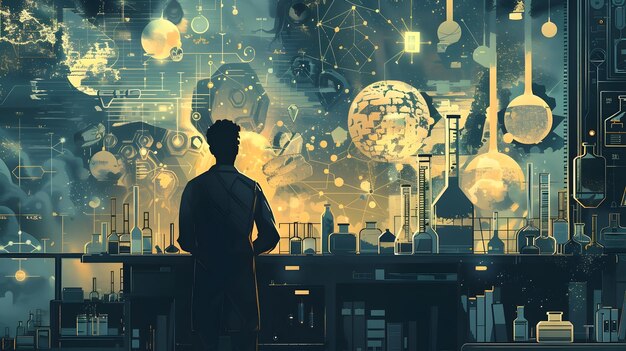 Premium Photo | Scientist in Laboratory An Atmospheric Illustration Premium Photo | Scientist in Laboratory An Atmospheric Illustration