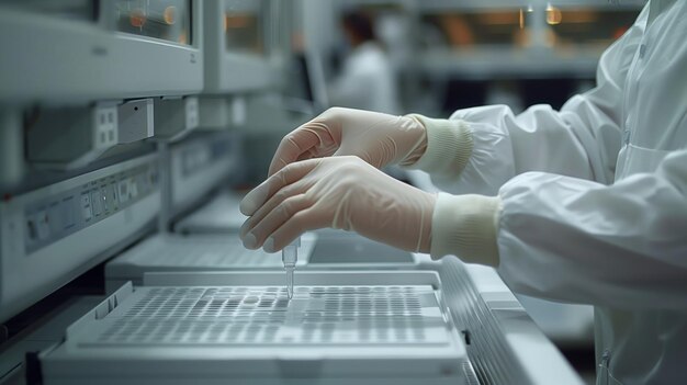Scientist Placing a Test Tube in a Tray in a Laboratory | Premium AI ... Scientist Placing a Test Tube in a Tray in a Laboratory | Premium AI ...