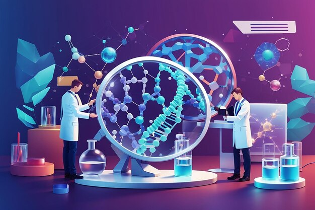 Premium Photo Scientists Working With Dna Analysis Genetic Engineering Employees Checking Dna