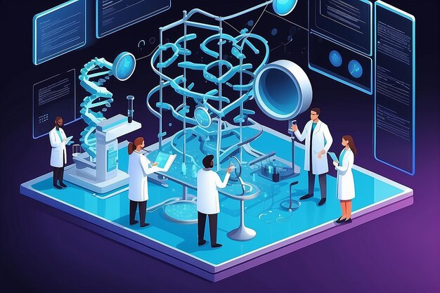 Premium Photo Scientists Working With Dna Analysis Genetic Engineering Employees Checking Dna