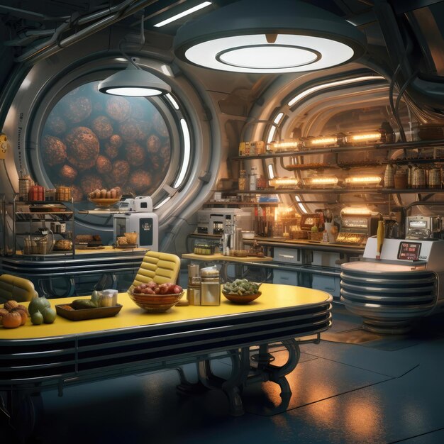 Premium AI Image | Scifi kitchen of the future Premium AI Image | Scifi kitchen of the future