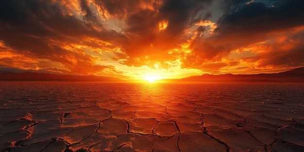 Scorching Sunset in a Desert Warming Up Climate Change Concept ... Scorching Sunset in a Desert Warming Up Climate Change Concept ...