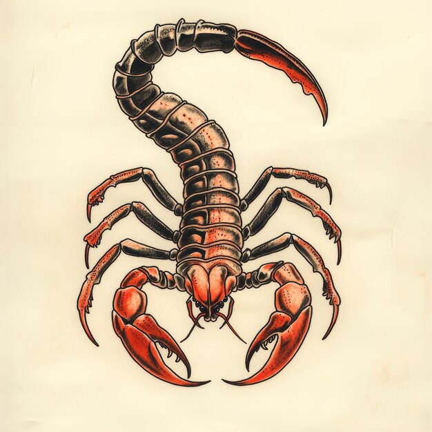 Scorpion Tattoo Tattoo Art Vintage Vector Illustration Premium Ai Generated Image
