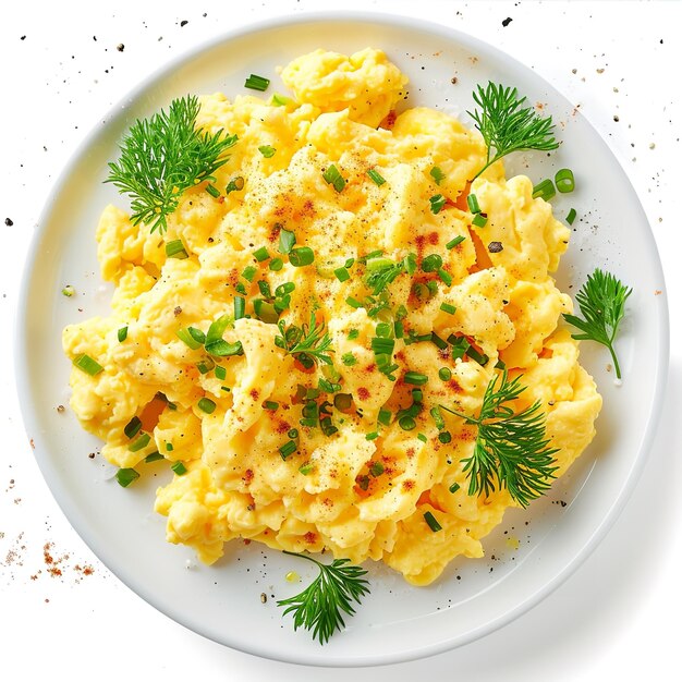 Premium Photo Scrambled Eggs Isolated On White Background