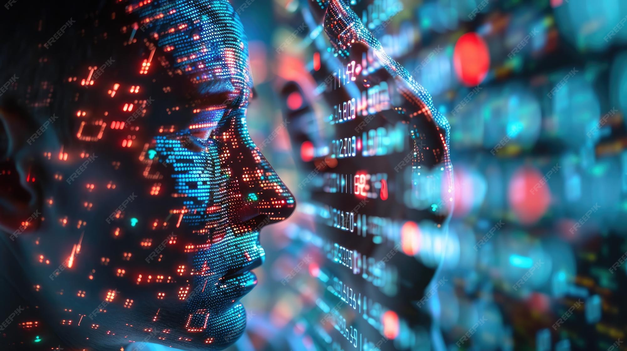 Premium Photo | Sculptor crafts binary code into detailed statue ...