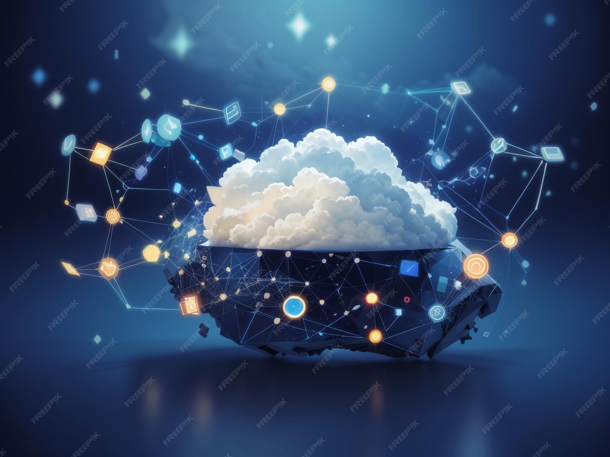 Premium AI Image | Seamless Data Flow Cloud Computing Technology Concept Premium AI Image | Seamless Data Flow Cloud Computing Technology Concept