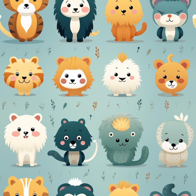 Premium AI Image | Seamless Pattern Adorable Cat Digital Art Delight Premium AI Image | Seamless Pattern Adorable Cat Digital Art Delight