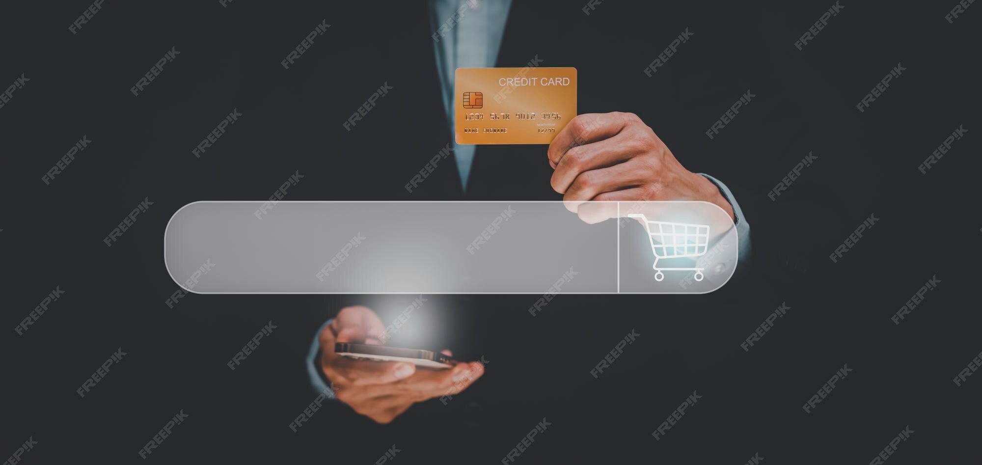 Premium Photo | Searching Browsing Internet Data Information with blank search bar. man's hands ...