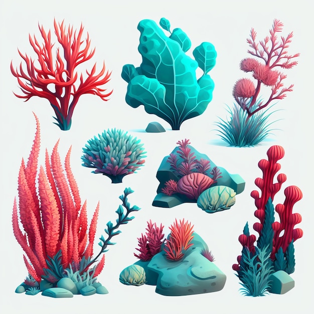 Premium AI Image | seaweed Generative AI set Premium AI Image | seaweed Generative AI set