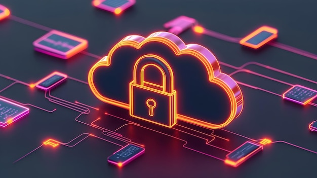 Secure Cloud Computing Network Data Protection Concept Premium Ai