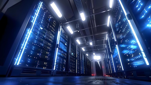 Secure Data Center Housing Server Racks For Cryptocurrency Mining And Cloud Computing Operations