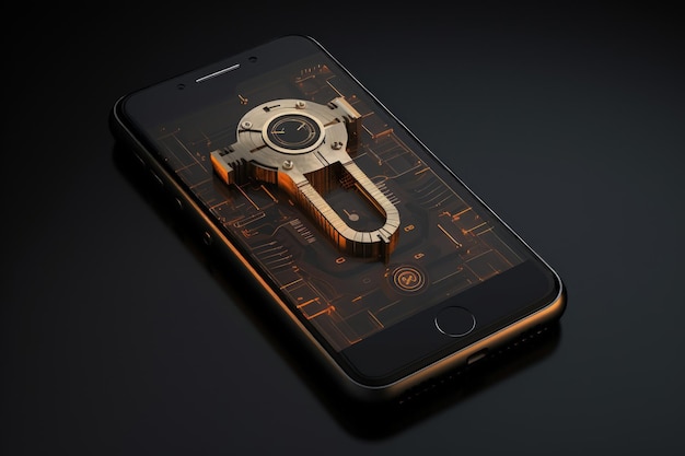 Premium AI Image | Secure Digital Lock on a Smartphone Generative AI Premium AI Image | Secure Digital Lock on a Smartphone Generative AI