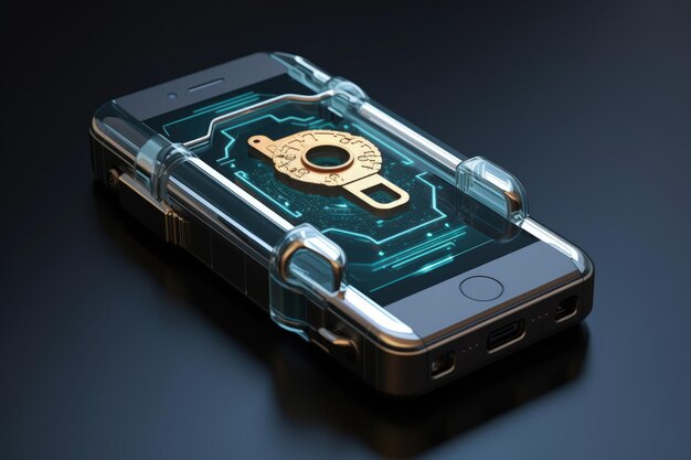 Premium AI Image | Secure Digital Lock on a Smartphone Generative AI Premium AI Image | Secure Digital Lock on a Smartphone Generative AI