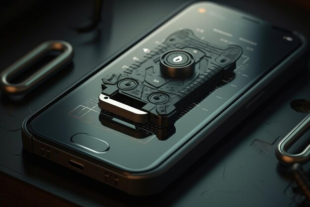 Premium AI Image | Secure Digital Lock on a Smartphone Generative AI Premium AI Image | Secure Digital Lock on a Smartphone Generative AI
