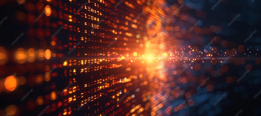 Secure encryption coding data with dynamic and dramatic compositions and copy space | Premium AI ...