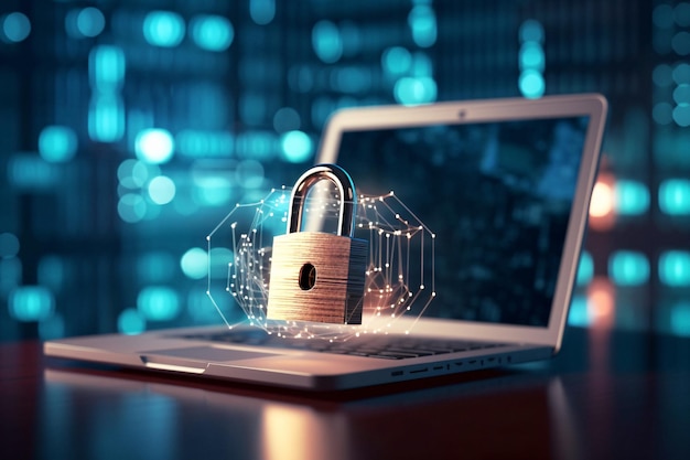 Premium AI Image | Secure Your Digital World Laptop with Padlock on ... Premium AI Image | Secure Your Digital World Laptop with Padlock on ...